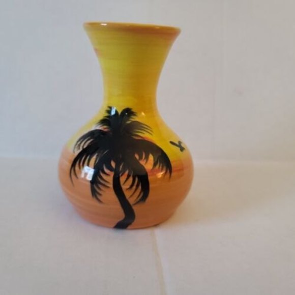 Art | Jamaica Wassi Art Vase Studio Pottery Palm Trees Bird Signed By ...